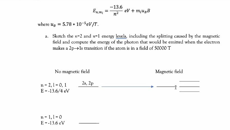 Solved 1. The Zeeman effect refers to the splitting of | Chegg.com