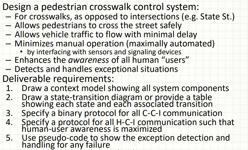 Solved - - - Design a pedestrian crosswalk control system: | Chegg.com