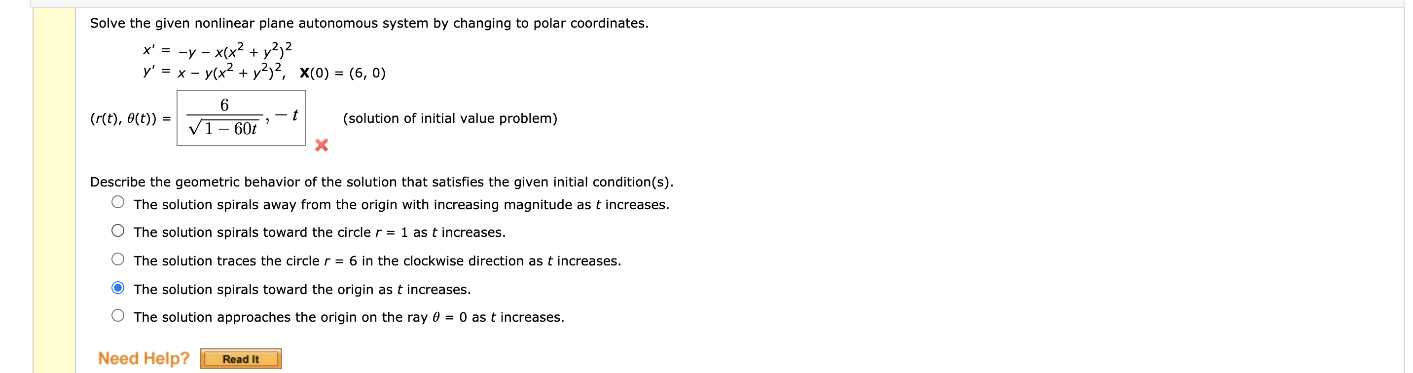 Solved Solve the given nonlinear plane autonomous system by | Chegg.com