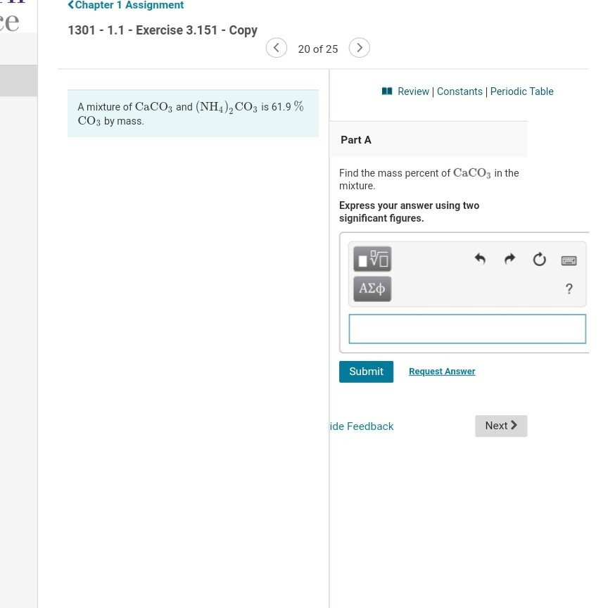 Solved A Review Constants Periodic Table A mixture of CaCO3 | Chegg.com