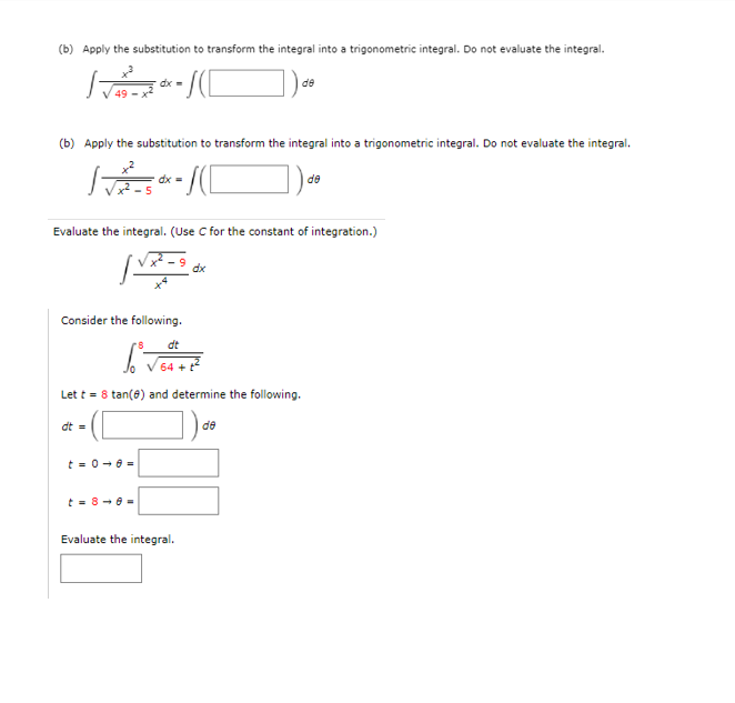 Solved (b) Apply the substitution to transform the integral | Chegg.com