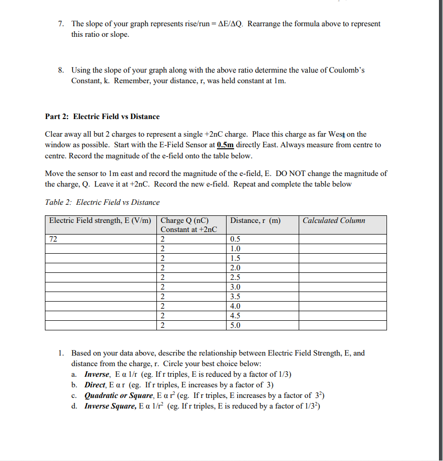 Solved Electric Fields - Project Potential Credits: /25 | Chegg.com