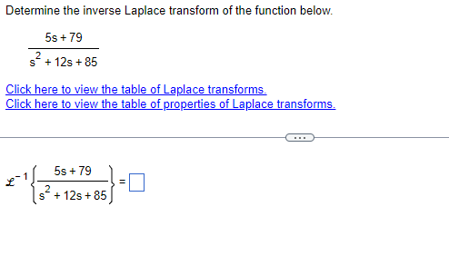 Solved Determine the inverse Laplace transform of the | Chegg.com