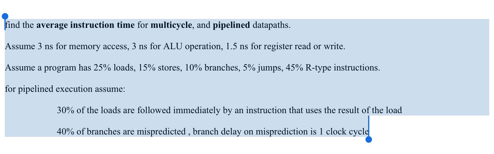 Solved find the average instruction time for | Chegg.com