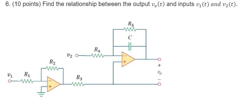 Solved 6. (10 points) Find the relationship between the | Chegg.com