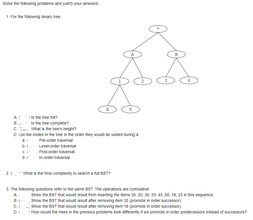 Solved Solve the following problems and justify your | Chegg.com