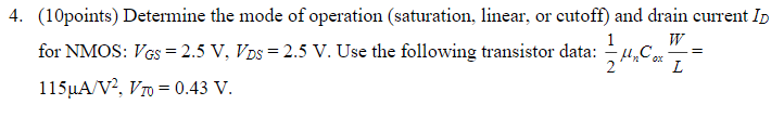 Solved 4 10points Determine The Mode Of Operation