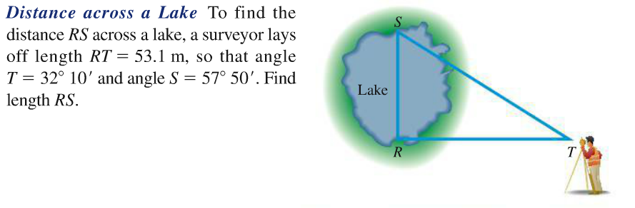 Solved Distance across a Lake To find the distance RS across | Chegg.com