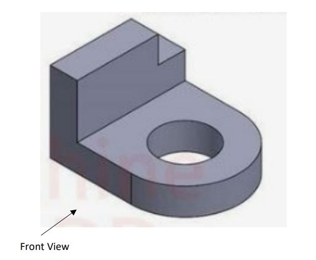Solved Draw the three views (top, ﻿front, and side) ﻿of the | Chegg.com