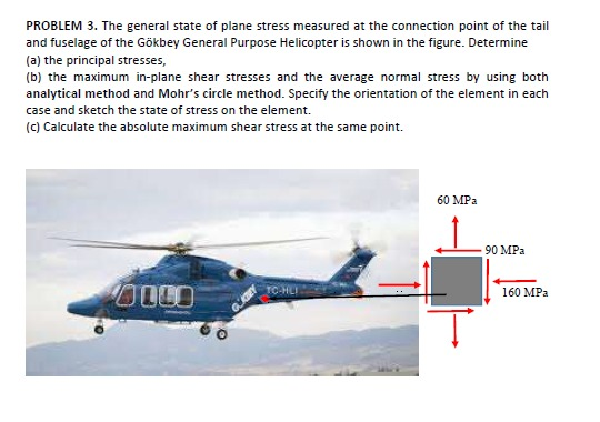 Solved PROBLEM 3. The general state of plane stress measured | Chegg.com