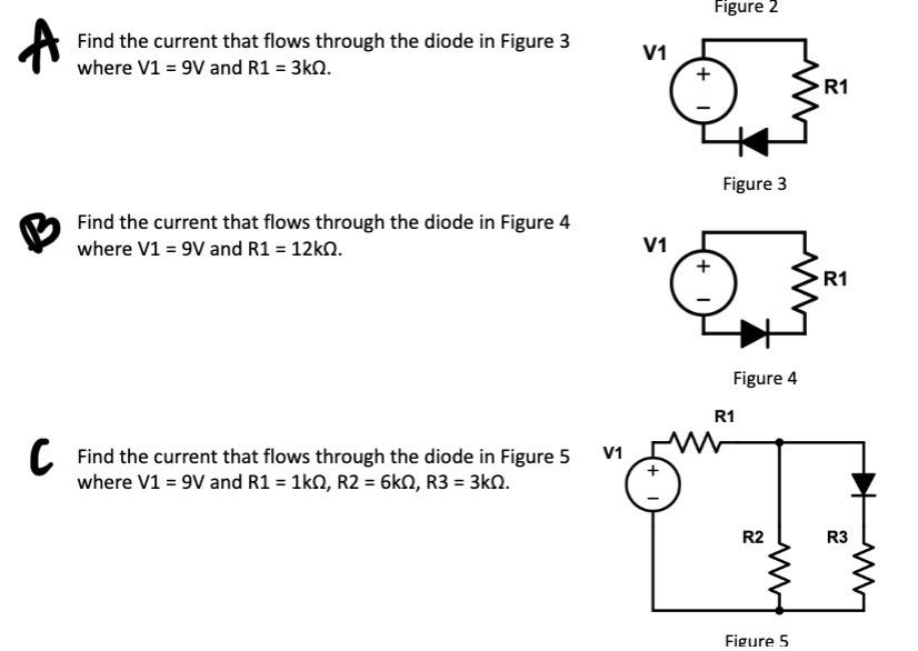 Solved A Find the current that flows through the diode in | Chegg.com