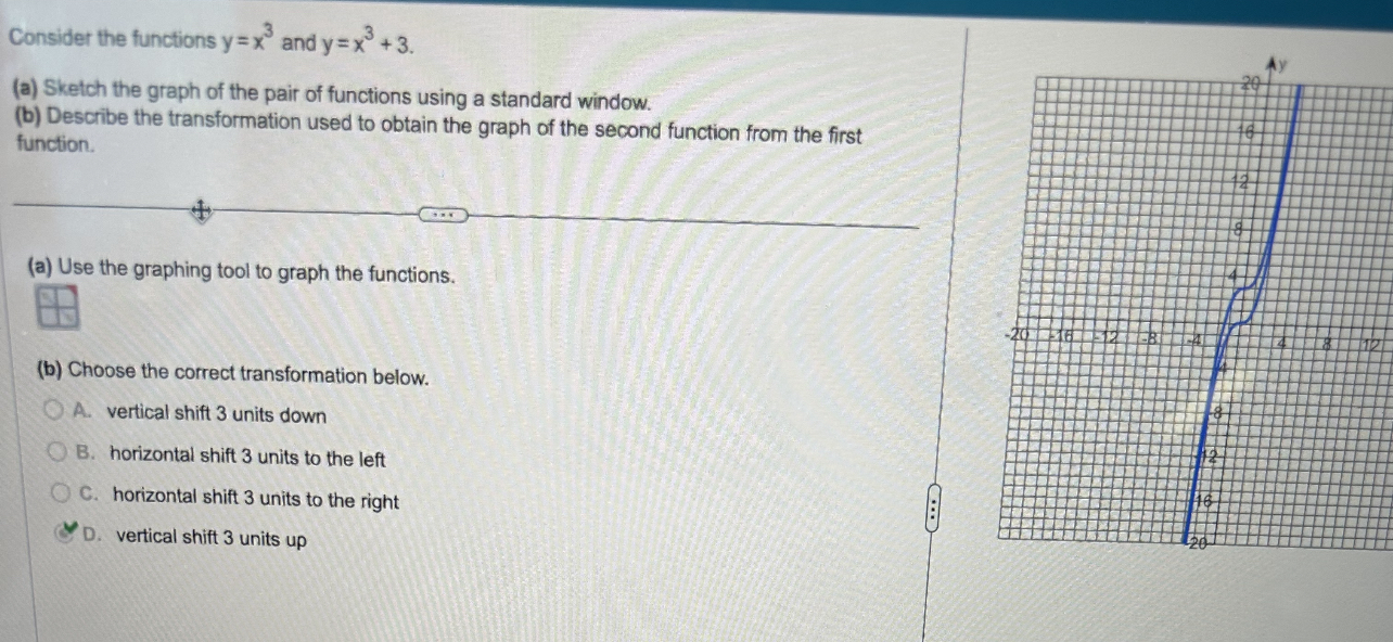 Solved Consider the functions y=x3 and y=x3+3. (a) Sketch | Chegg.com