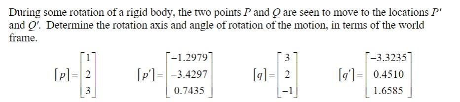 Solved During some rotation of a rigid body, the two points | Chegg.com
