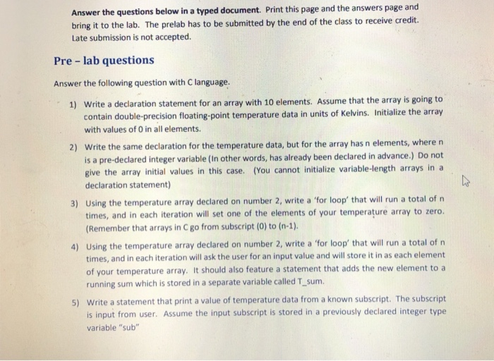 Solved Answer the questions below in a typed document. Print | Chegg.com