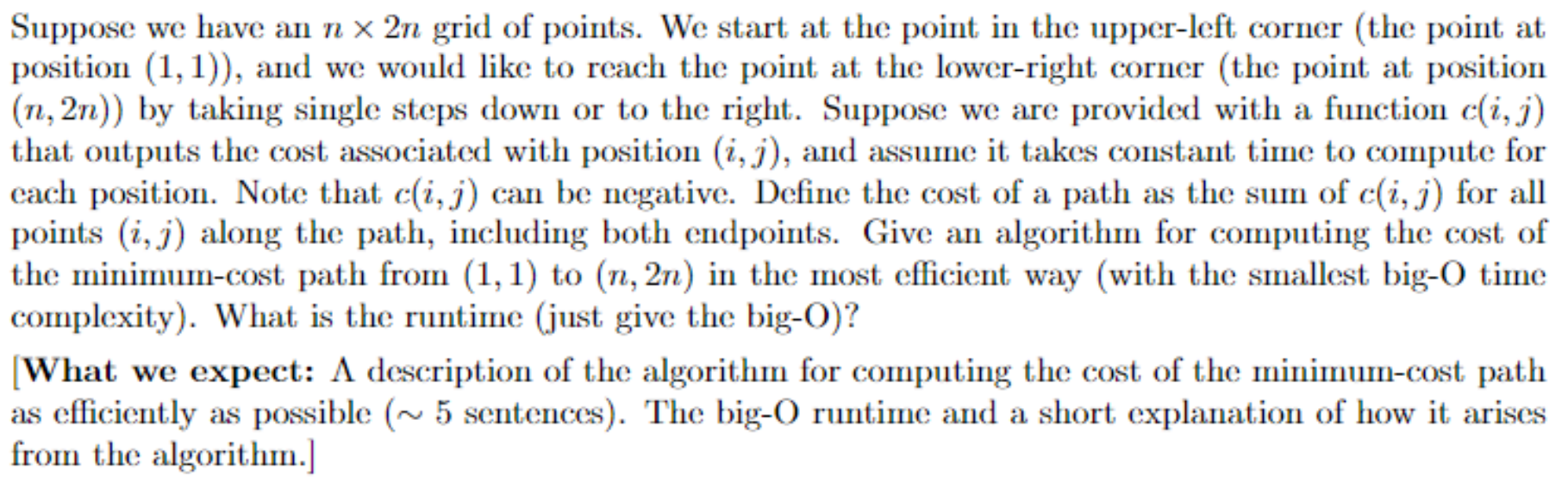 Solved Suppose we have an n×2n grid of points. We start at | Chegg.com