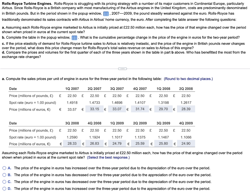 Solved Rolls-Royce Turbine Engines. Rolls-Royce is | Chegg.com