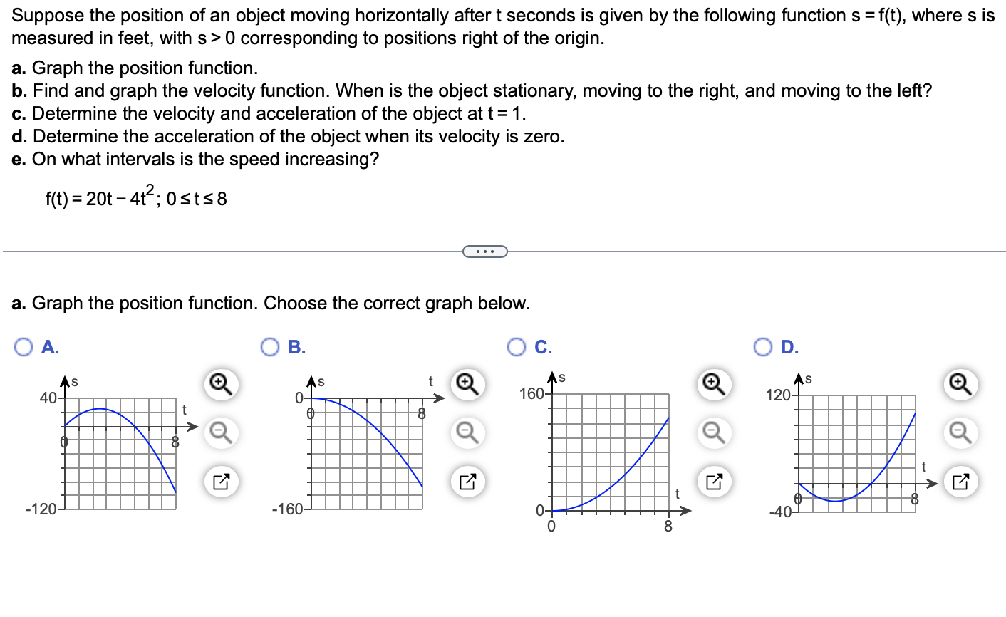 Solved Suppose the position of an object moving horizontally | Chegg.com