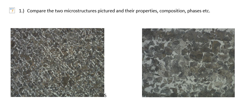 Solved 1.) Compare the two microstructures pictured and | Chegg.com