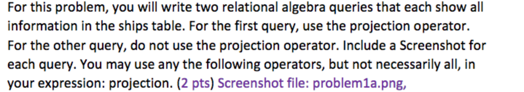 Solved For this problem, you will write two relational | Chegg.com