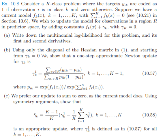 Ex. 10.8 Consider a K-class problem where the targets | Chegg.com