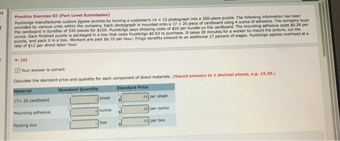 Solved Practice Exercise 02 (Part Level Submission) | Chegg.com