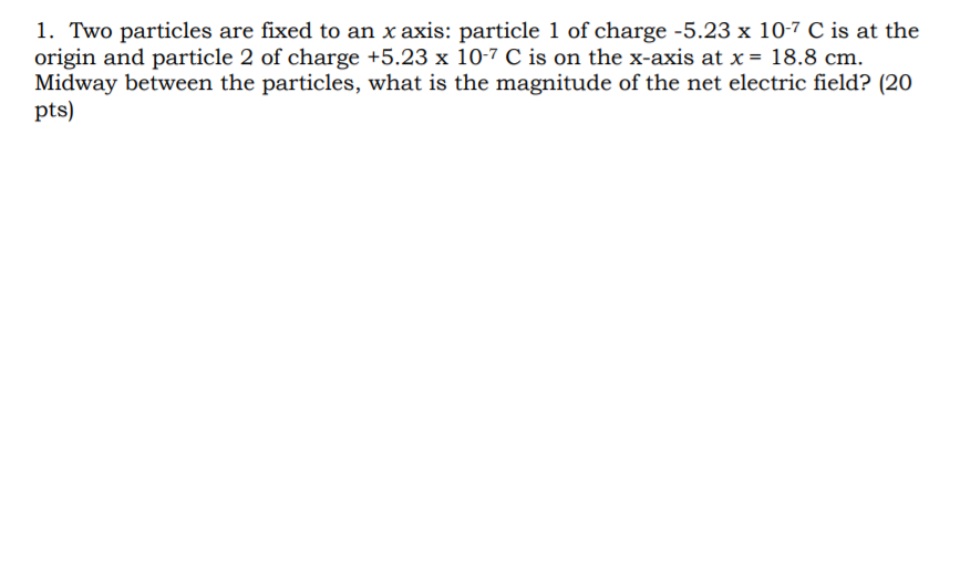 Solved 1. Two particles are fixed to an x axis: particle 1 | Chegg.com