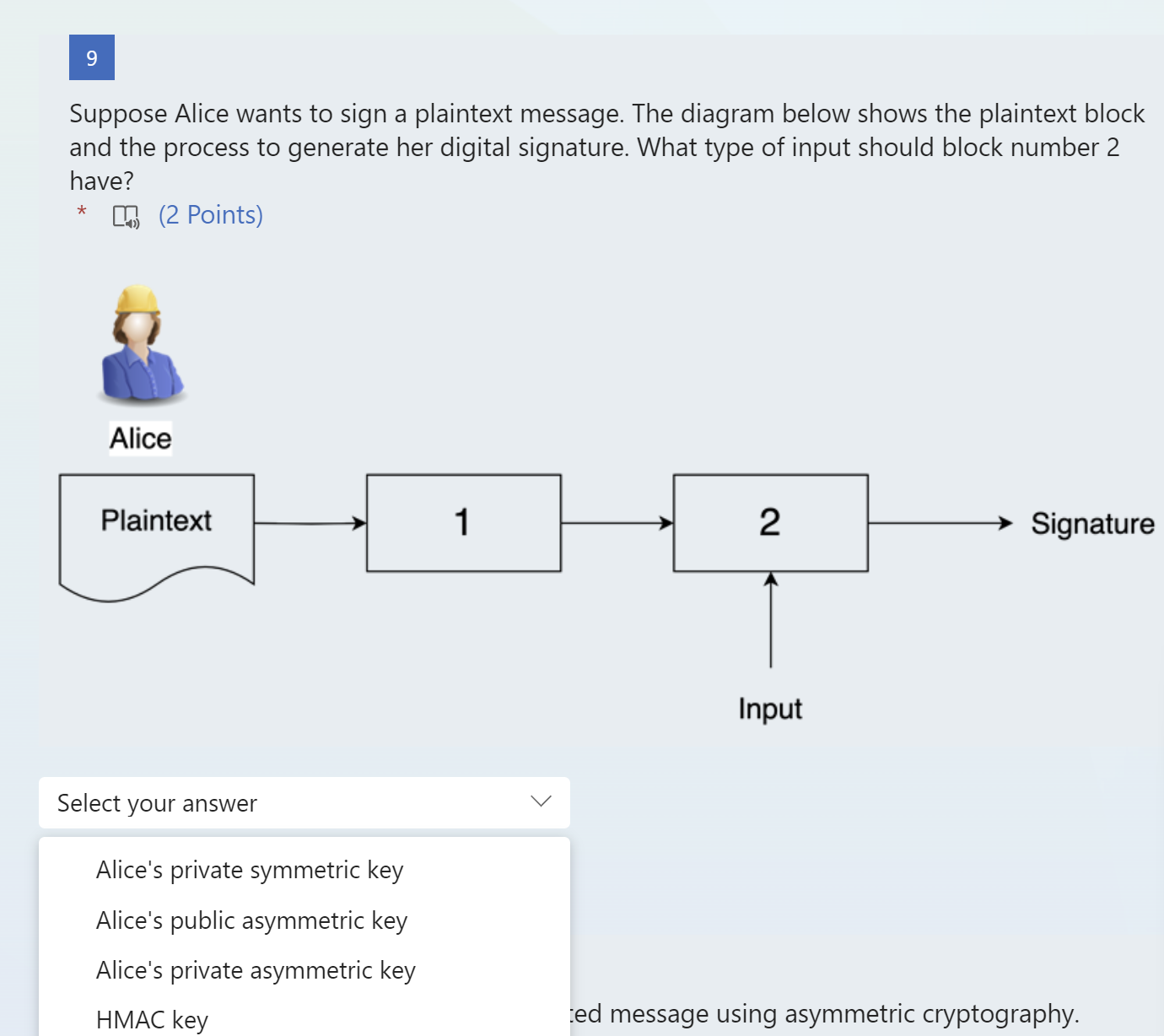 Solved Suppose Alice wants to send Bob an encrypted message | Chegg.com