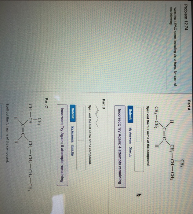 Solved Write the IUPAC name, including cis or trans, for | Chegg.com