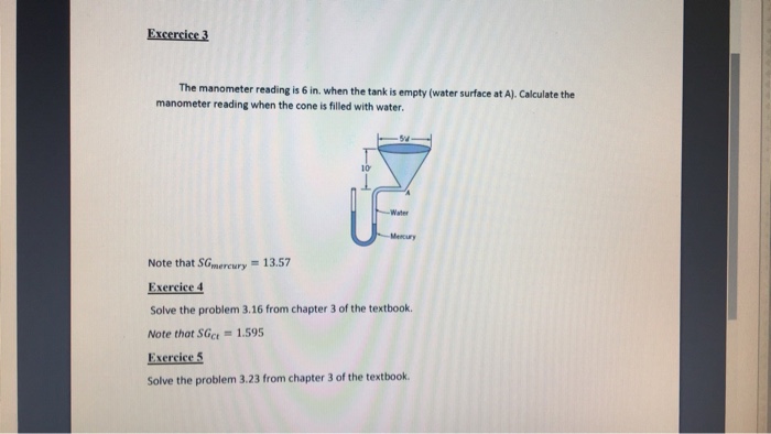 Solved Exercice 1 Calculate the absolute pressure and gage | Chegg.com Solved Exercice 1 Calculate the absolute pressure and gage | Chegg.com