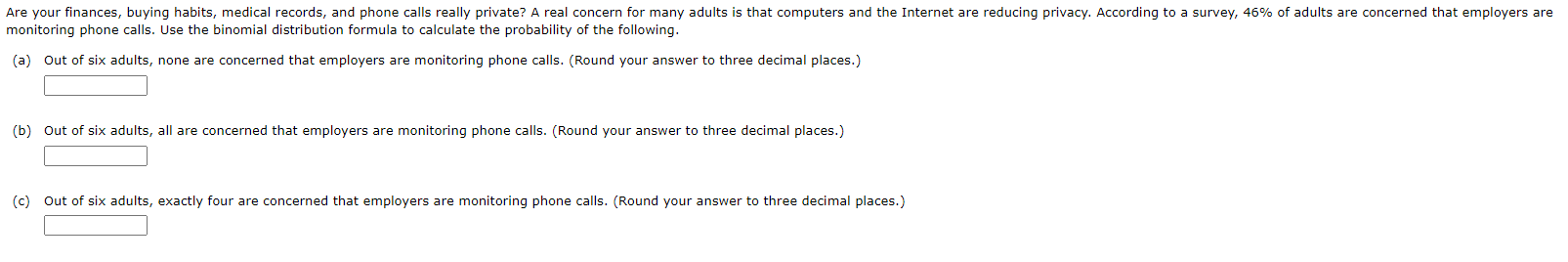 Solved monitoring phone calls. Use the binomial distribution | Chegg.com