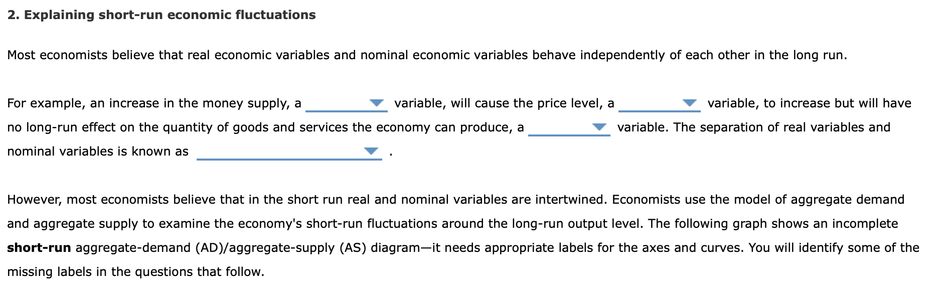 Solved 2. Explaining short-run economic fluctuations Most | Chegg.com