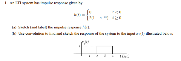 Solved 3. For an LTI system, the step response s(t) is | Chegg.com