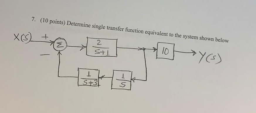 Solved 7. (10 points) Determine single transfer function | Chegg.com