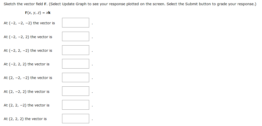 Solved Sketch the vector field F. (Select Update Graph to | Chegg.com