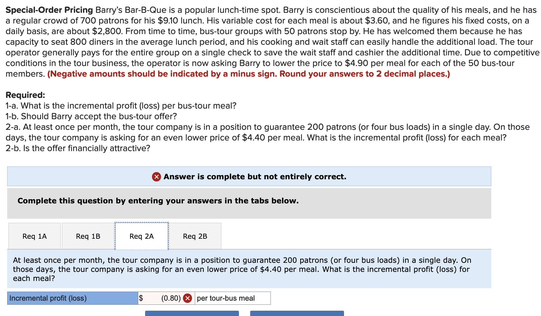 Solved Special-Order Pricing Barry's Bar-B-Que is a popular | Chegg.com