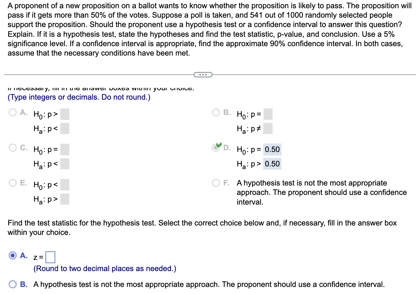 Solved A proponent of a new proposition on a ballot wants to | Chegg.com