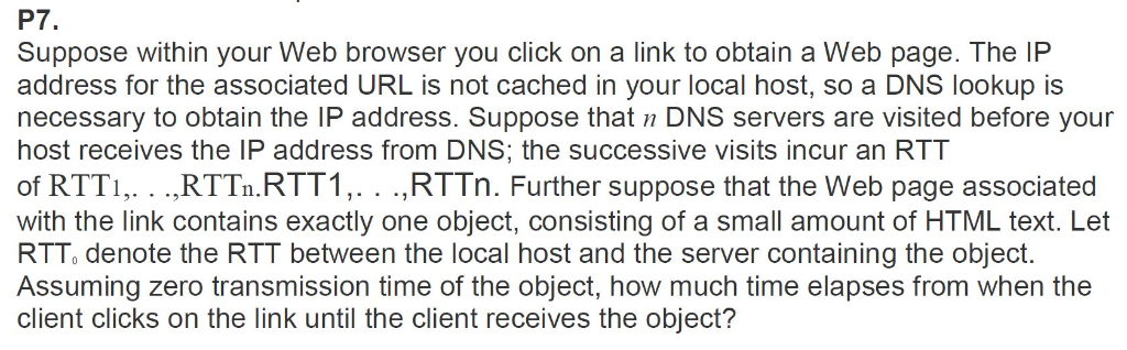 Solved P7 Suppose Within Your Web Browser You Click On A 