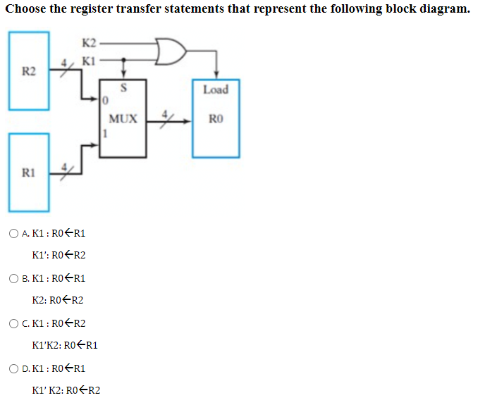 Solved Choose the register transfer statements that | Chegg.com