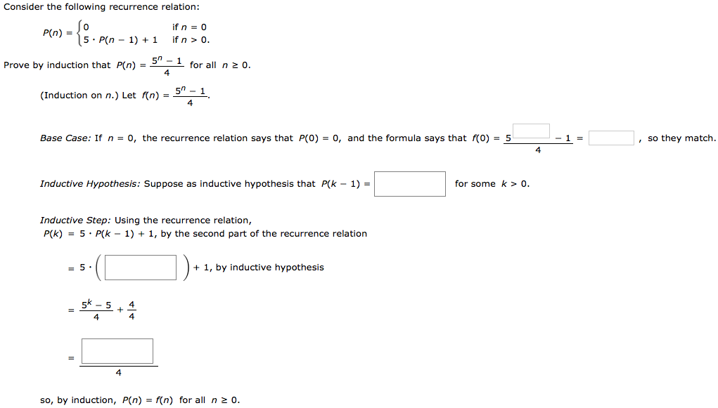 Solved Consider The Following Recurrence Relation 0 If N 0