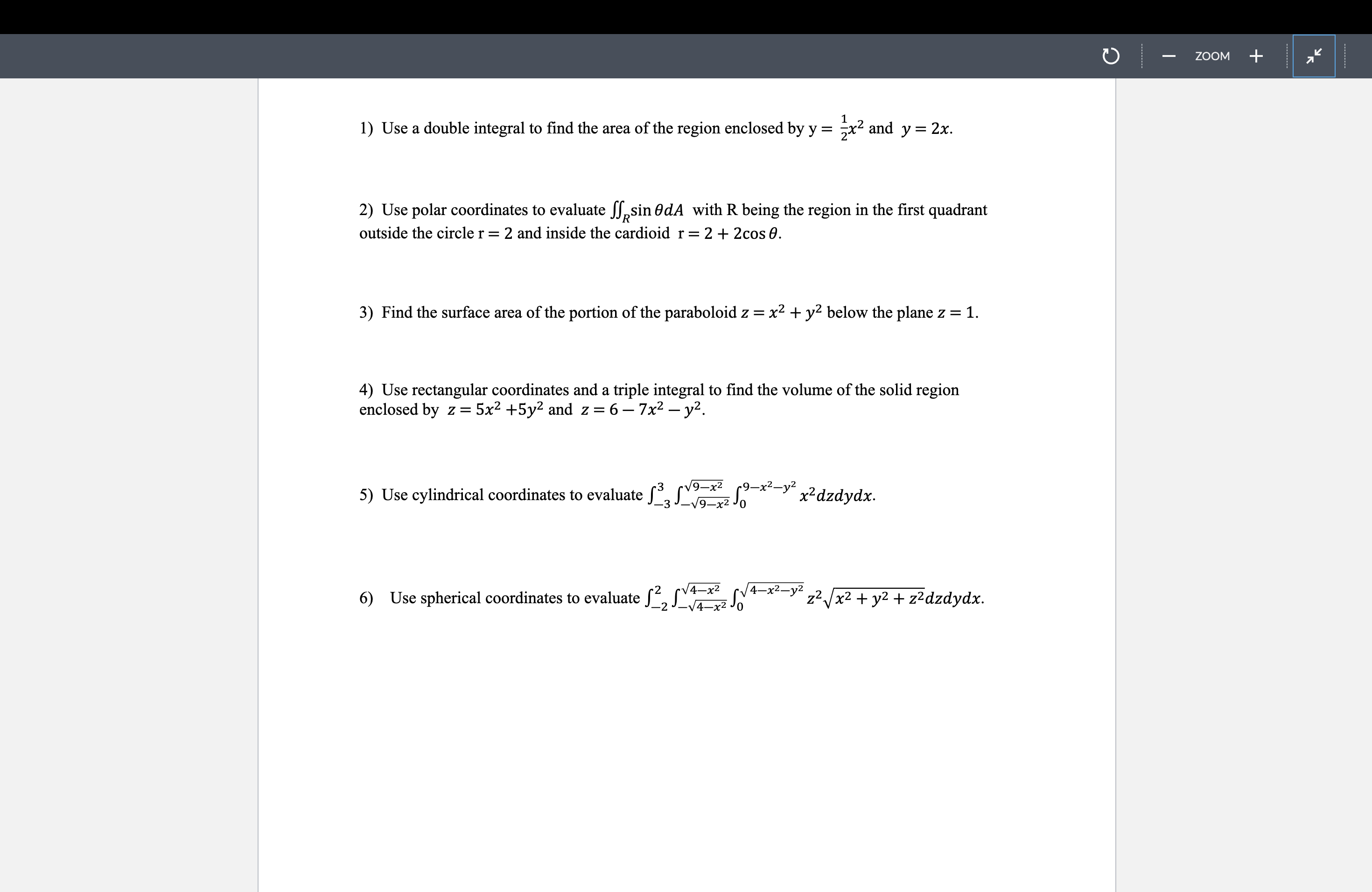 Solved Use a double integral to find the area of the region | Chegg.com