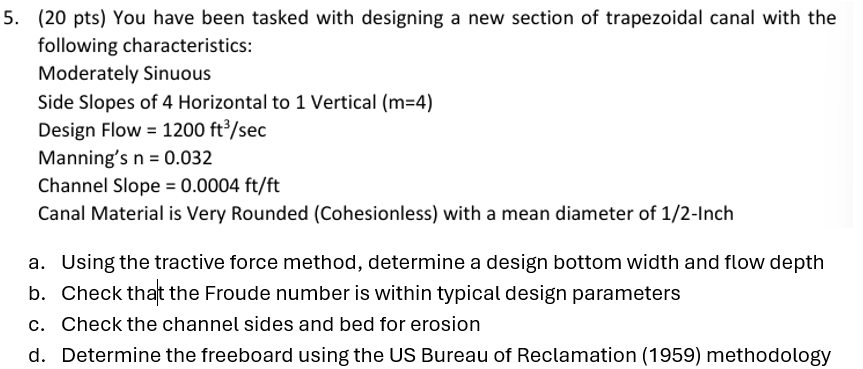 Solved Channel Slope | Chegg.com