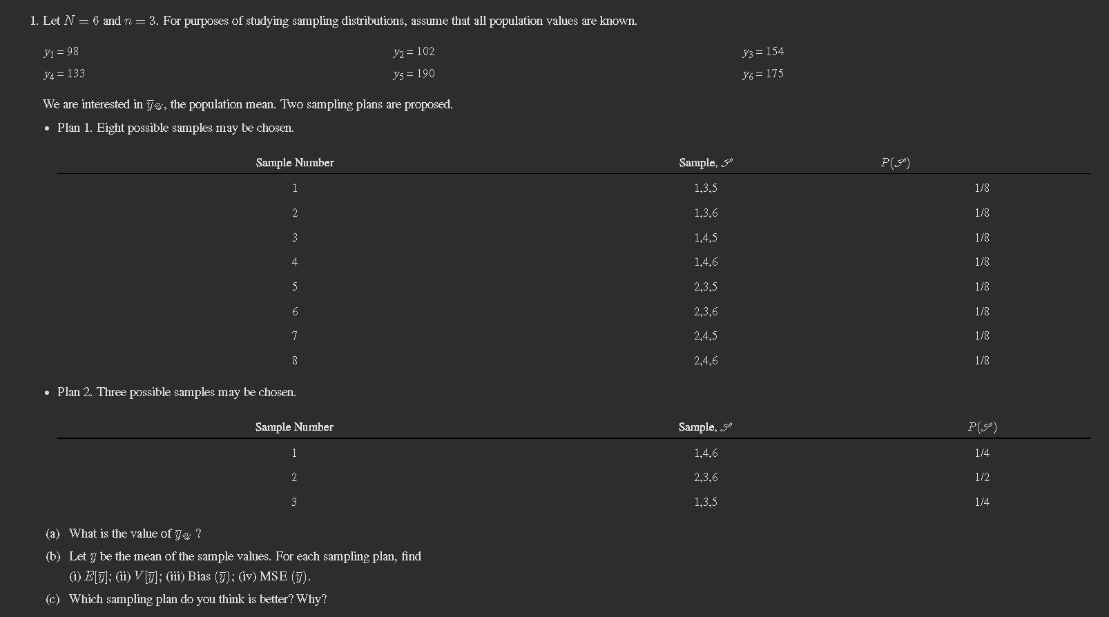 Solved 1 Lcotλ 6 2 Nhediatributiond nedmothent (i) E[yˉ]; | Chegg.com