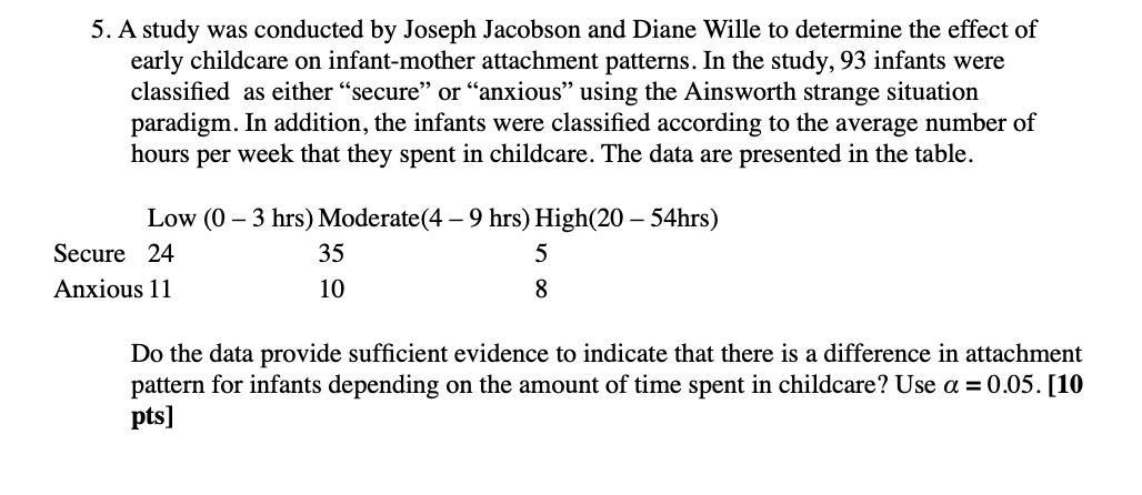 Solved 5. A study was conducted by Joseph Jacobson and Diane | Chegg.com