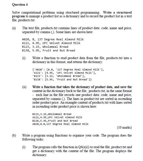 Solved Question 4 Solve computational problems using | Chegg.com