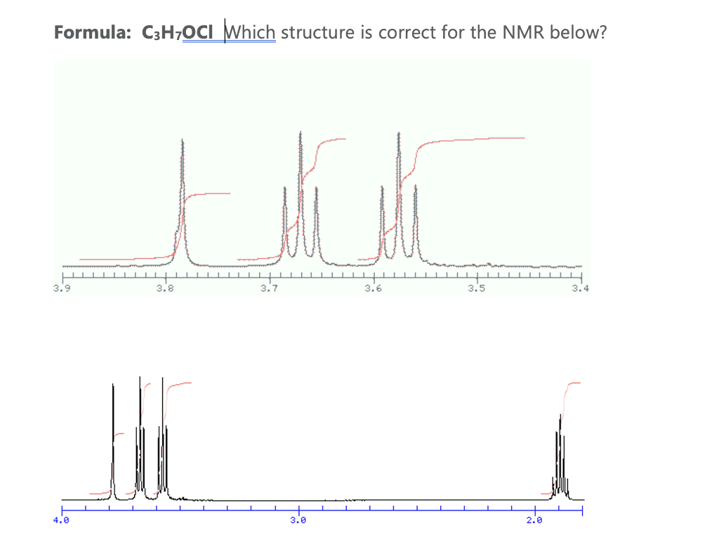 Solved Formula: C3H,OCI Which structure is correct for the | Chegg.com