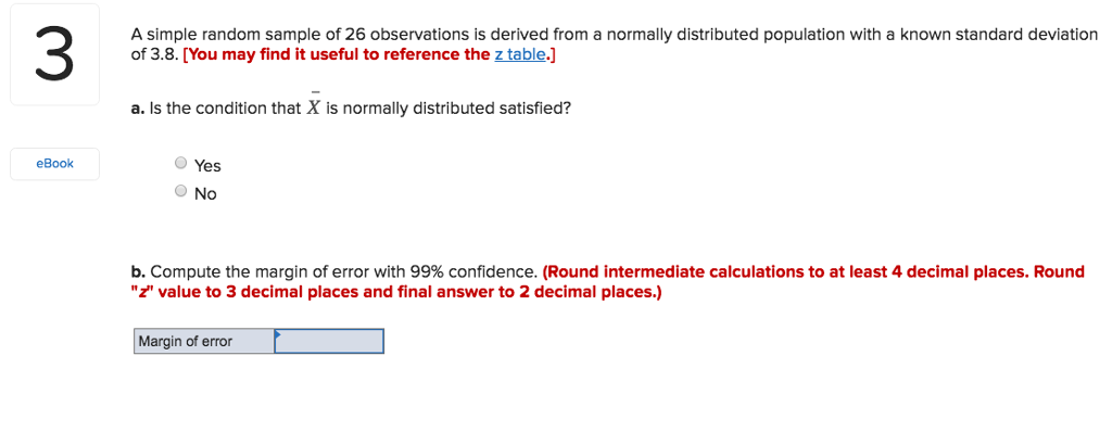 Solved 3 A simple random sample of 26 observations is | Chegg.com