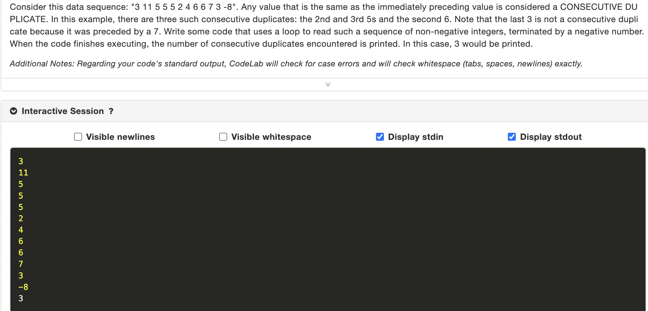 Solved Consider this data sequence: "311555246673-8". Any | Chegg.com