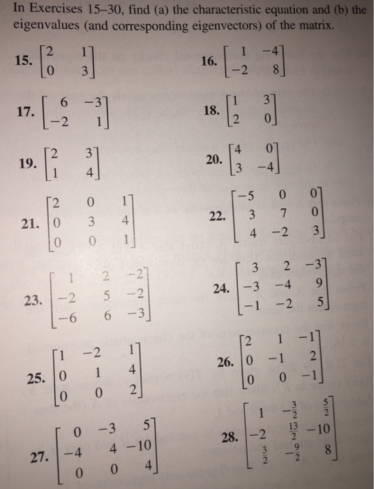 Solved In Exercises 15-30, find (a) the characteristic | Chegg.com