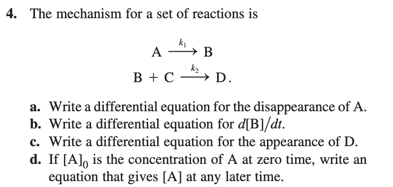 Solved 4. The mechanism for a set of reactions is | Chegg.com