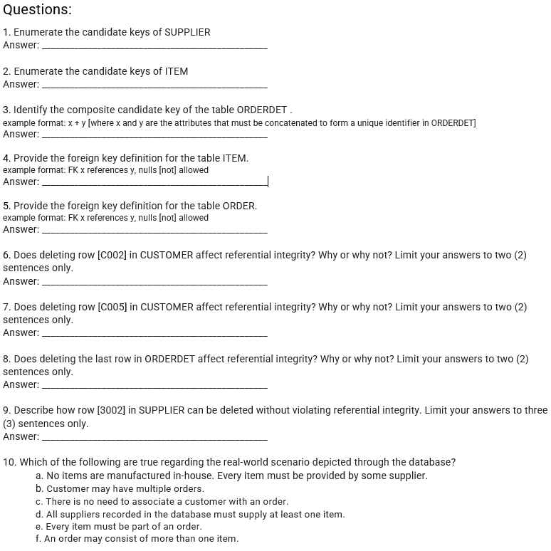 Solved C2 QUESTION : SQL Analyze the database below after | Chegg.com